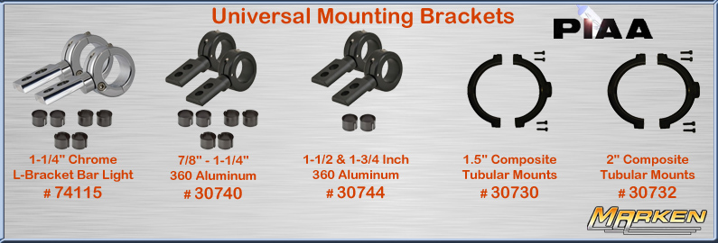 PIAA Universal Mounts for All PIAA Lights